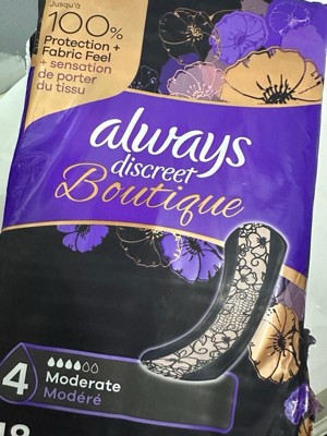 Always Discreet Boutique 4 Drops Incontinence Pads - Moderate - Regular ...