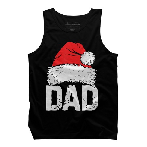 Men's Design By Humans Dad Santa Christmas By Nekoshop Tank Top - Black ...