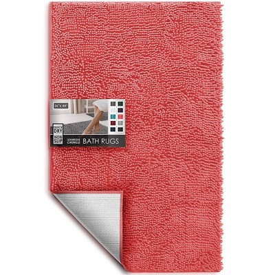 Hearth & Harbor Bathroom Rugs, Chenille Bath Mat - Rose Bath Rug, 26x44 ...