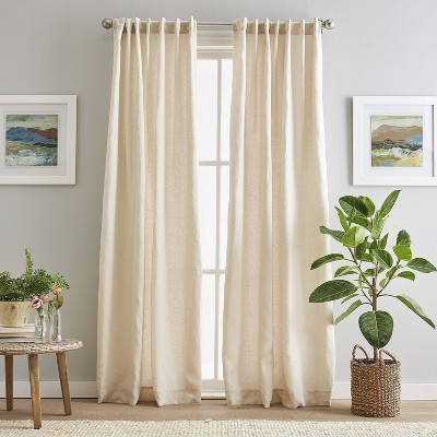 95"x50" Peri Home 2pk 100% Linen 95" Back Tab Curtain Panel : Target