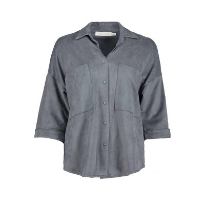 Women's Eternal Optimist Cozy Suede Snap Front Top - Bishop + Young L ...