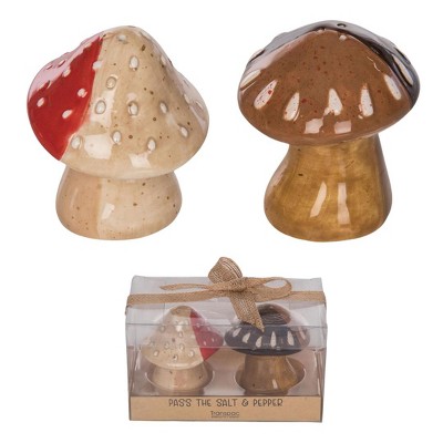 Transpac Ceramic Mushrooms Salt And Pepper Set Of 2 Home Decorations ...