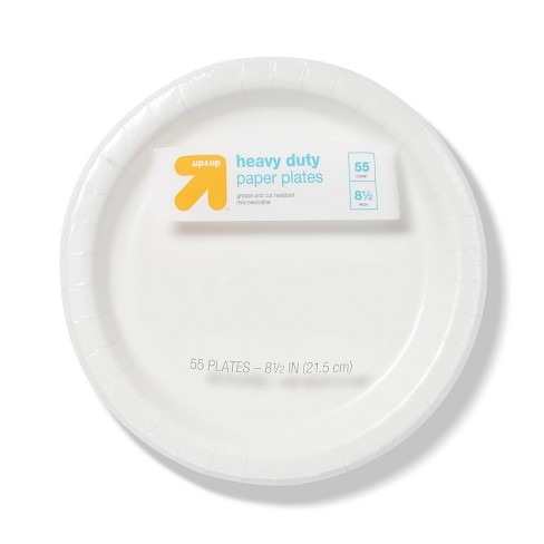 Heavy Duty White Paper Plates 8.5" - 55ct- Up & Up™ : Target