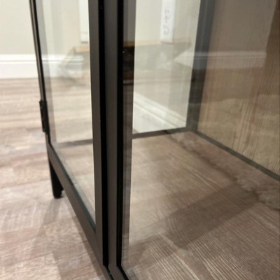 60" Crystal Cove Glass Cabinet Black - Threshold™ Designed With Studio ...