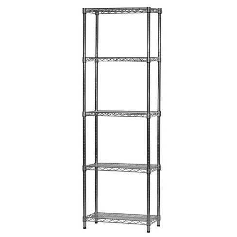 Shelving.com Chrome Wire Shelving With 5 Tier Shelves - 12"d X 24"w X ...
