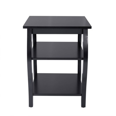 Aurora Solid Wood 2-shelf Side Table Black - Powell : Target