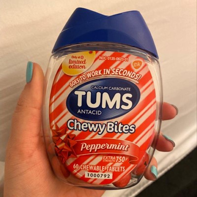 Tums Chewy Bites Peppermint Extra Strength Chewable Antacid For ...