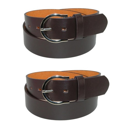 Ctm Women's Basic Bridle Belt Twin Pack, Xlarge, Brown : Target