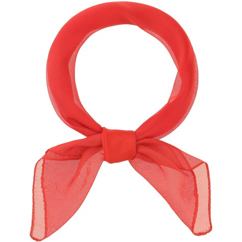 Elerevyo Women's Solid Chiffon Square Soft Sheer Scarves Neckerchief ...