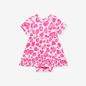 Toddler Love Leopard Ruffled Twirl Bodysuit Dress - Posh Peanut : Target