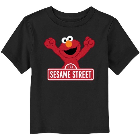 Toddler s Sesame Street Red Logo Sign Elmo T shirt Target
