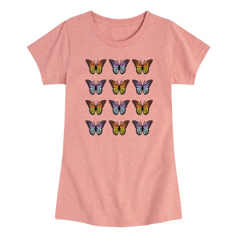 Girls' - Instant Message - Y2k Stacked Butterflies Fitted Short Sleeve ...