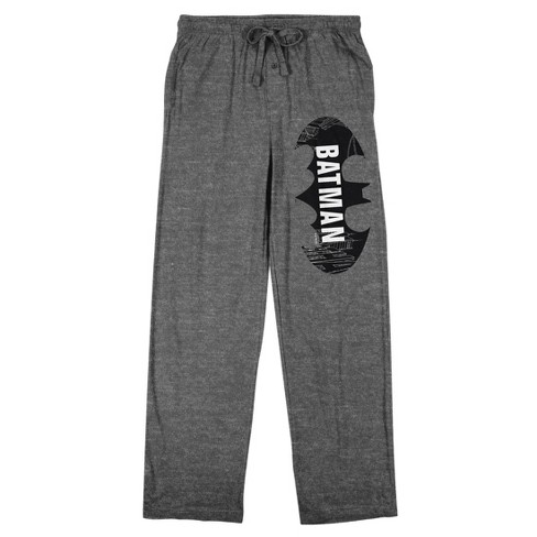 Batman Bat Logo Men's Heather Gray Sleep Pajama Pants : Target
