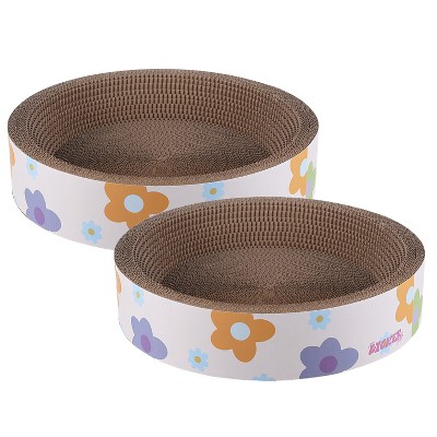Daisy 18.13" Modern Cardboard Bowl Cat Scratcher With Catnip, White ...