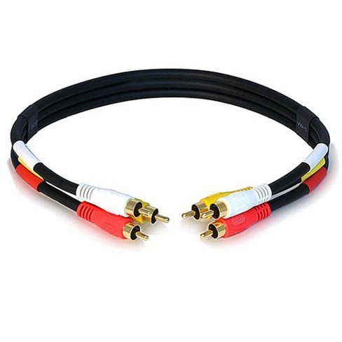 Monoprice Video Cable - 1.5 Feet - Black | Triple Rca Stereo Video ...