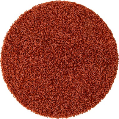 Unique Loom 3' 3 X 3' 3 Solid Shag Terracotta Area Rug : Target