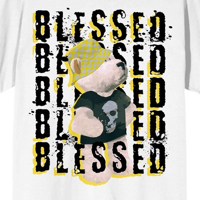 Teddy Drip Repeatedly Blessed Men's White Short Sleeve Crew Neck Tee ...