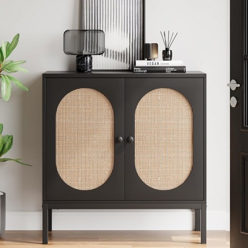 Buffet Cabinet, Rattan Storage Cabinet With Doors And Shelves : Target
