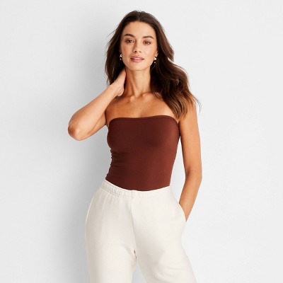 Women's Seamless Tube Top - A New Day™ Brown Xl : Target