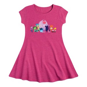 Girls' - Inside Out - Chest Lineup Fit & Flair Cap Sleeve Graphic Dress ...