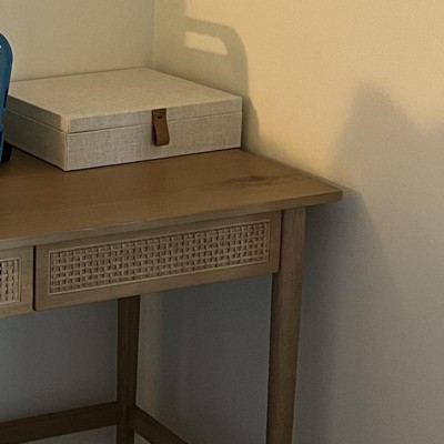 Fabric Storage Box With Faux Leather Accent Cream - Hearth & Hand™ With ...