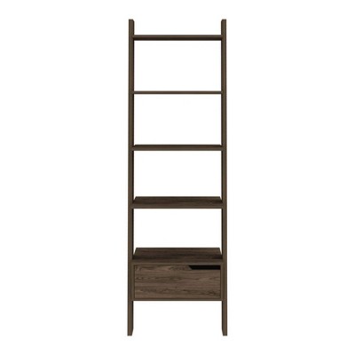 Depot E-shop Kobe Ladder Bookcase, One Drawer, Five Open Shelves, Four ...