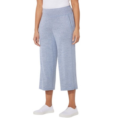 Catherines Women's Plus Size Impossibly Soft Wide Leg Capri - 1x, Royal ...