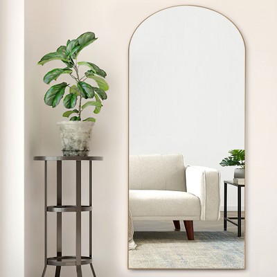 Dovelina Modern Arched Metal Frame Full Length Mirror Large Wall ...