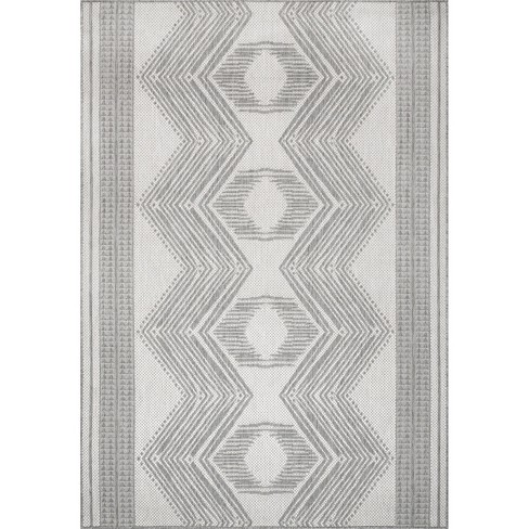 Nuloom 7x9 Outdoor/indoor Ranya Bohmeian Area Rug, Light Grey ...