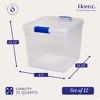 Homz Heavy Duty Modular Clear Plastic Stackable Storage Tote Containers ...