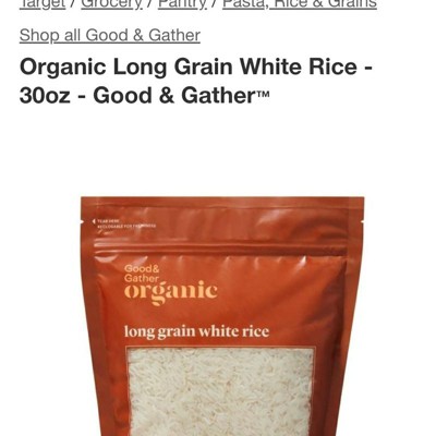 Organic Long Grain White Rice - 30oz - Good & Gather™ : Target