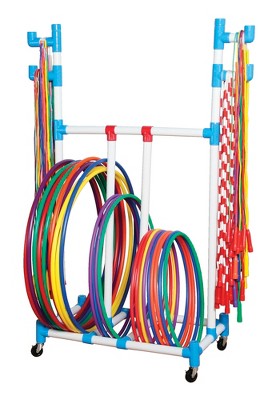 Sportime Hoop-n-rope Cart, 21 X 48 X 67 Inches, Holds Over 100 Hoops ...