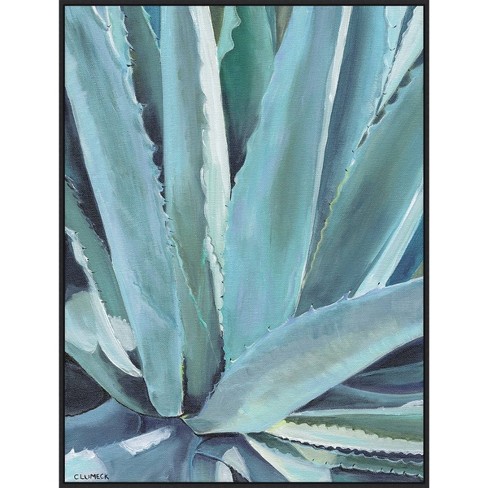 32" X 42" Blue Agave By Alana Clumeck Framed Canvas Wall Art Print ...
