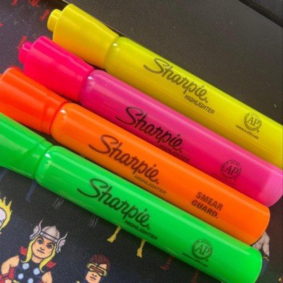 Sharpie 4pk Highlighters Smear Guard Chisel Tip Multicolored : Target