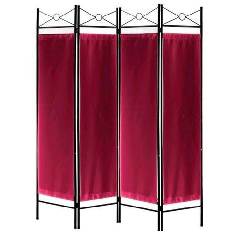 Legacy Decor Metal And Woven Fabric Room Divider With Two Way Hinges ...