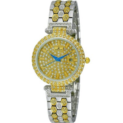 Adee Kaye Women's Banjo Gold Dial Watch - AK2526-L2R : Target