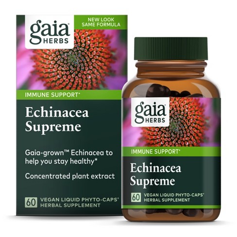Gaia Herbs Echinacea Supreme - Immune Support Supplement - 30 Vegan ...