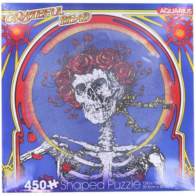 Aquarius Puzzles Grateful Dead Skull & Roses 450 Piece Record Disc ...