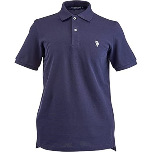 U.s. Polo Assn. Mens Solid Pique Polo With Small Pony Classic Navy ...