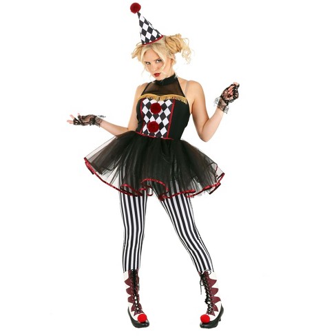 Halloweencostumes.com Small Women Women's Twisted Clown Costume, Black ...