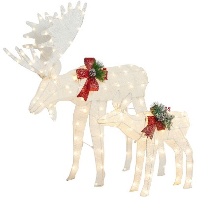 Best Choice Products 2-piece Moose Family Lighted Christmas Yard Decor ...