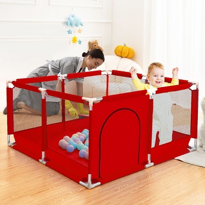 Gotgelif 50"x50" 4-panel Baby Playpen Spacious & Secure Foldable ...