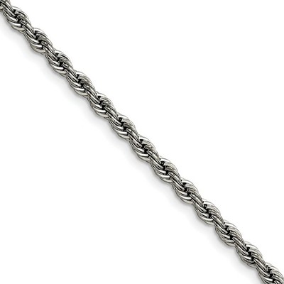Black Bow Jewelry Men's 4mm Stainless Steel Rope Chain Necklace, 20 ...