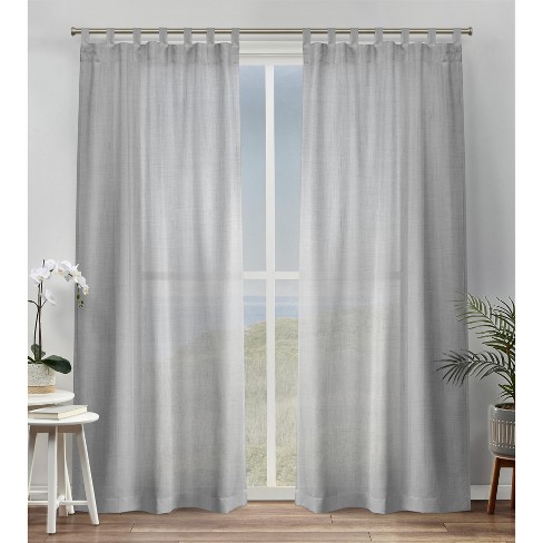 Exclusive Home Bella Sheer Tab Top Curtain Panel Pair, 54"x96", Silver ...