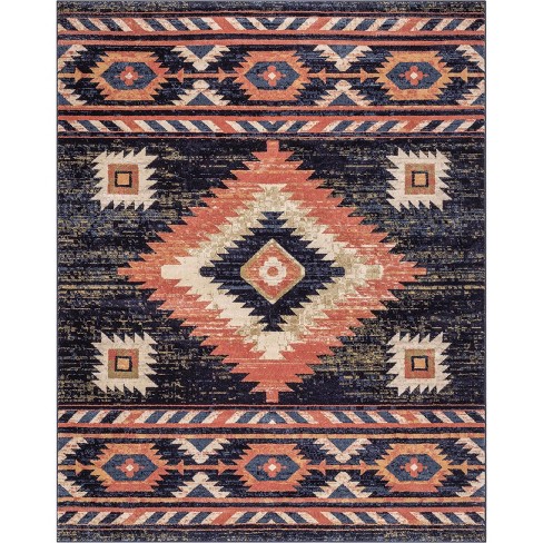 Well Woven Lizette Dark Blue Traditional Medallion Southwestern 7'10" X ...