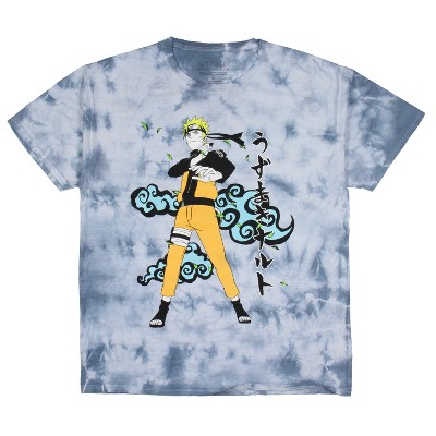 Naruto Shippuden Men's Uzumaki Character Design Tie-dye Anime Adult T ...