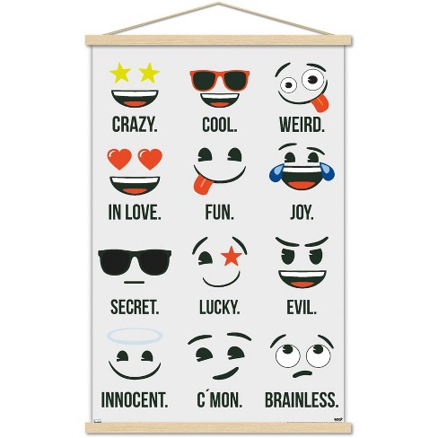 Trends International Emoji - Statements Grid Magnetic Framed Wall ...