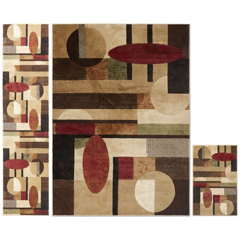 Home Dynamix Jasmine Contemporary Geometric Area Rug, Brown/red, 3 ...