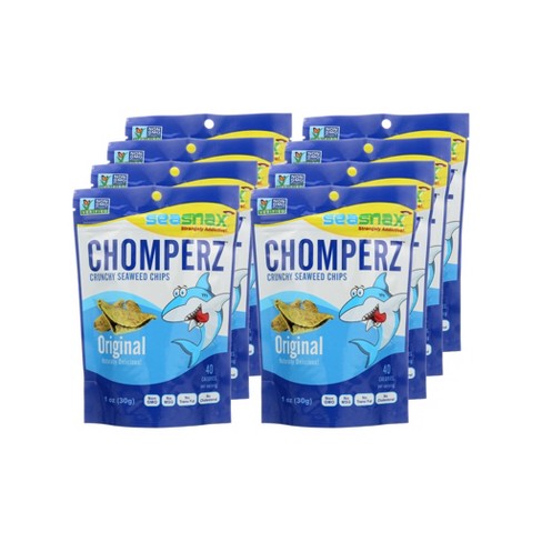 Seasnax Original Chomperz Crunchy Seaweed Chips - Case Of 8/1 Oz : Target