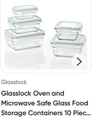 Glasslock Oven Microwave Safe Glass Food Storage Containers Set W/ Lids ...